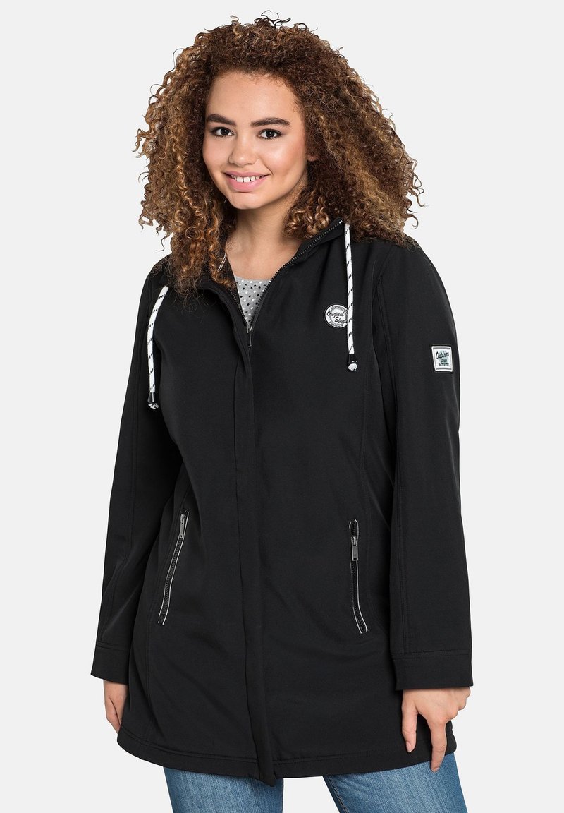 Sheego Krótki płaszcz/czarny - Zalando.pl