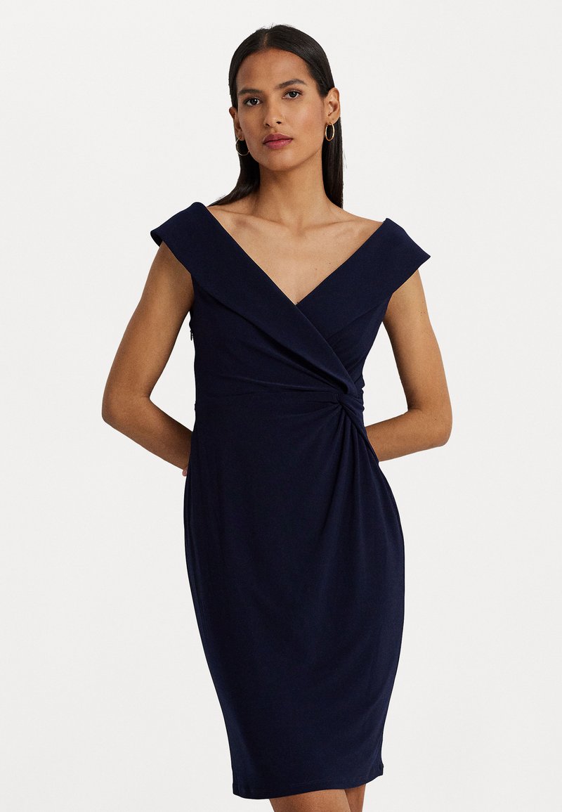 Lauren Ralph Lauren JERSEY OFF-THE-SHOULDER COCKTAIL DRESS - Jerseykjole - lighthouse navy/blå ...