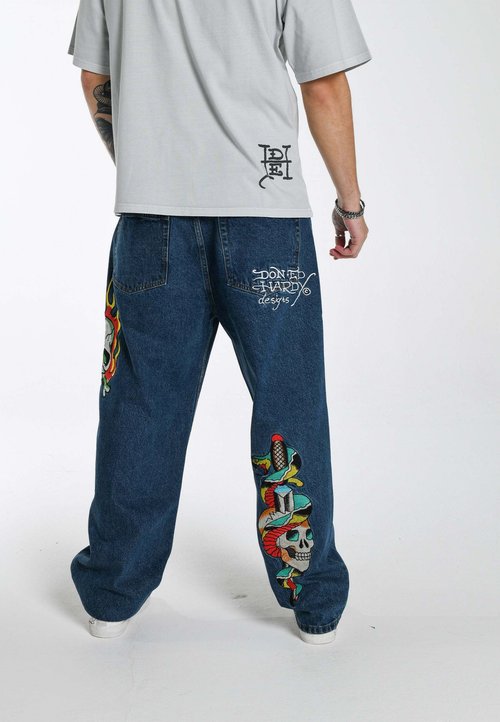 Ed Hardy BATTLE-DRAGON TATTOO - Jeans Relaxed Fit - indigo/bluedenim ...