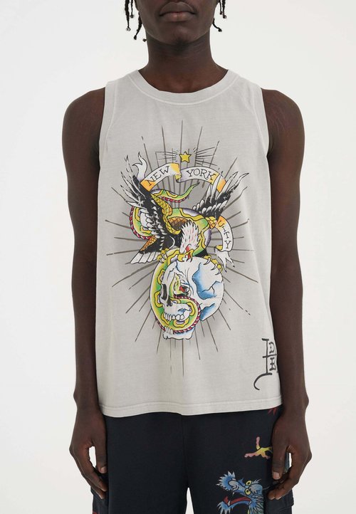 Ed Hardy SNAKE & SKULL IN FLAMES SLEEVELESS - Débardeur - black/noir ...