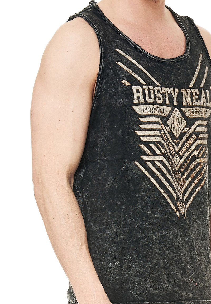Rusty Neal MIT MODERNEM PRINT - Top - anthrazit/antraciet - Zalando.nl