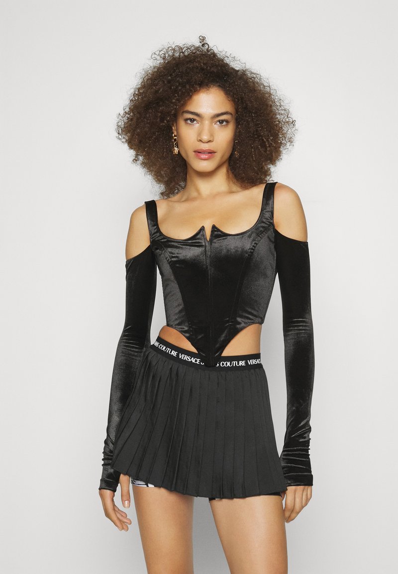 Versace Jeans Couture VELVET - Topper langermet - black/svart - Zalando.no