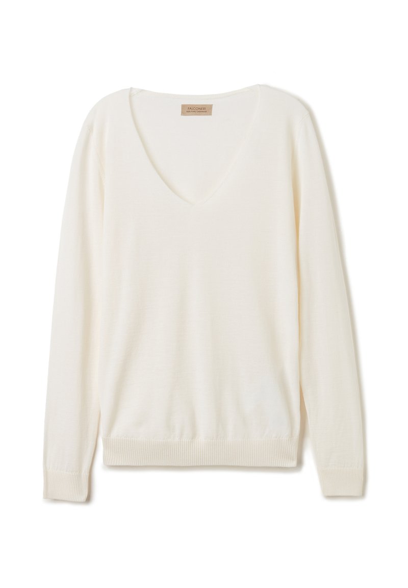 Falconeri ULTRAFINE V-NECK - Trui - White/wit - Zalando.be