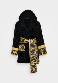 Versace SHORT BATHROBE WITH HOOD I HEART BAROQUE - Badekåber - black ...