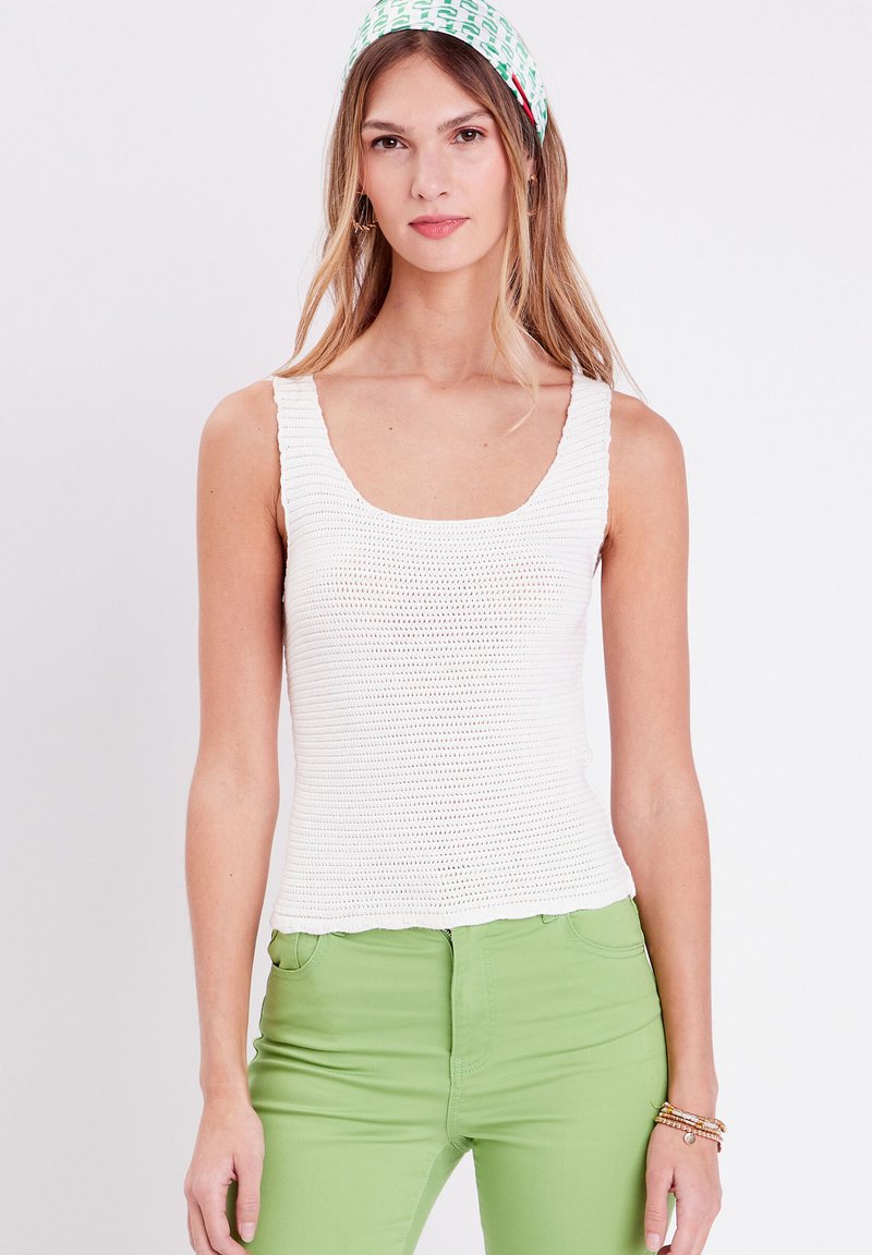 Cache Cache MAKRAMEE - Top - ecru/off-white - Zalando