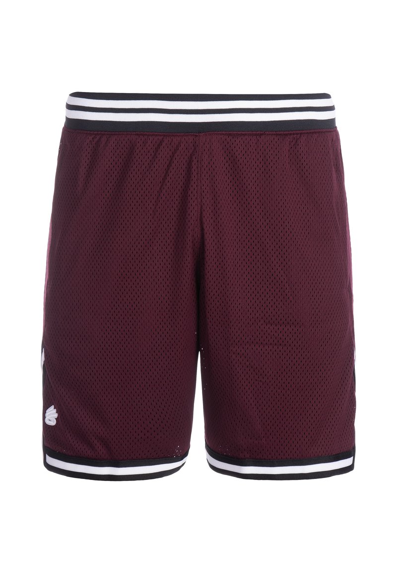 Under Armour CURRY - Pantalón corto de deporte - maroon/burdeos ...