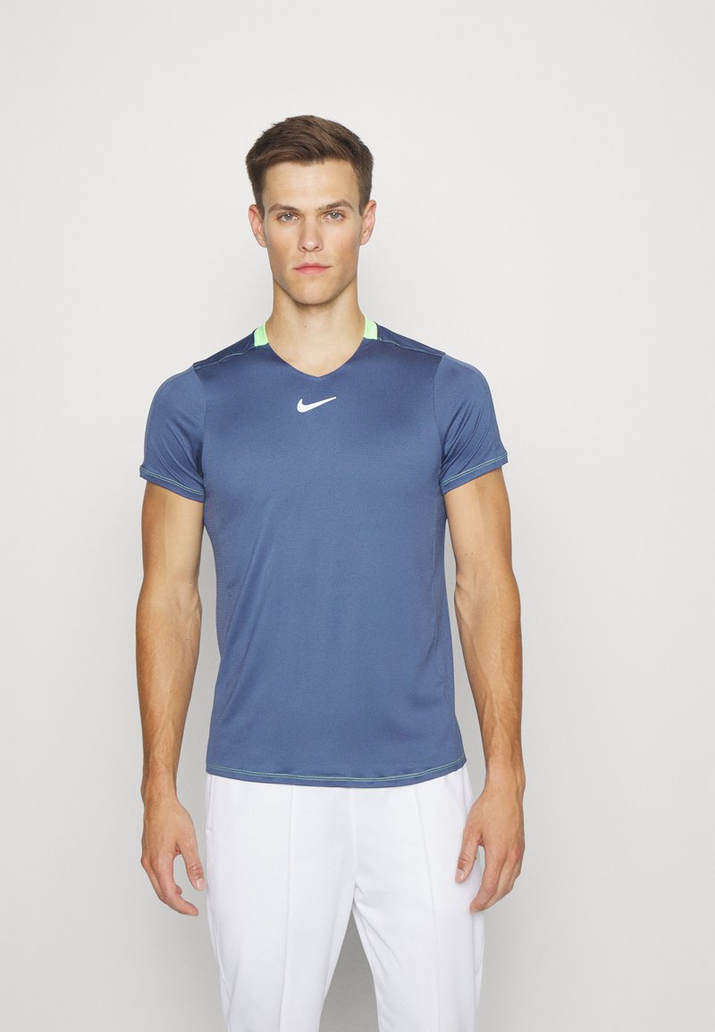 Nike Performance Sport T-Shirt - diffused blue/lime blast/white/blau ...