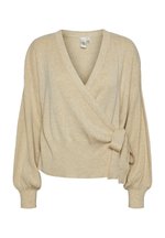 YAS YASASSI WRAP CARDIGAN - Kofta - birch/offwhite - Zalando.se