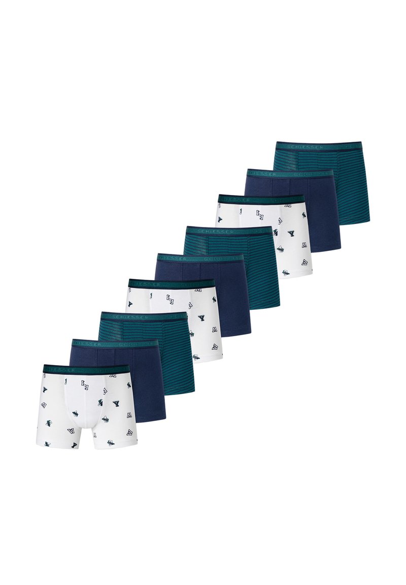 Schiesser Retro 9er Pack Panties Dunkelblau Weiß Grün Offwhite
