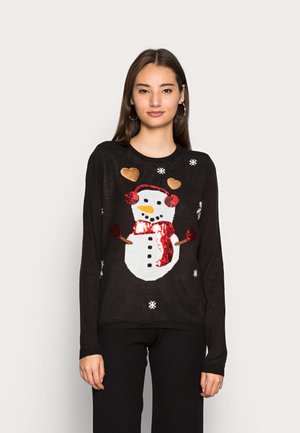 Vero Moda Curve VMGARLAND XMAS - Pullover - black/noir - ZALANDO.FR