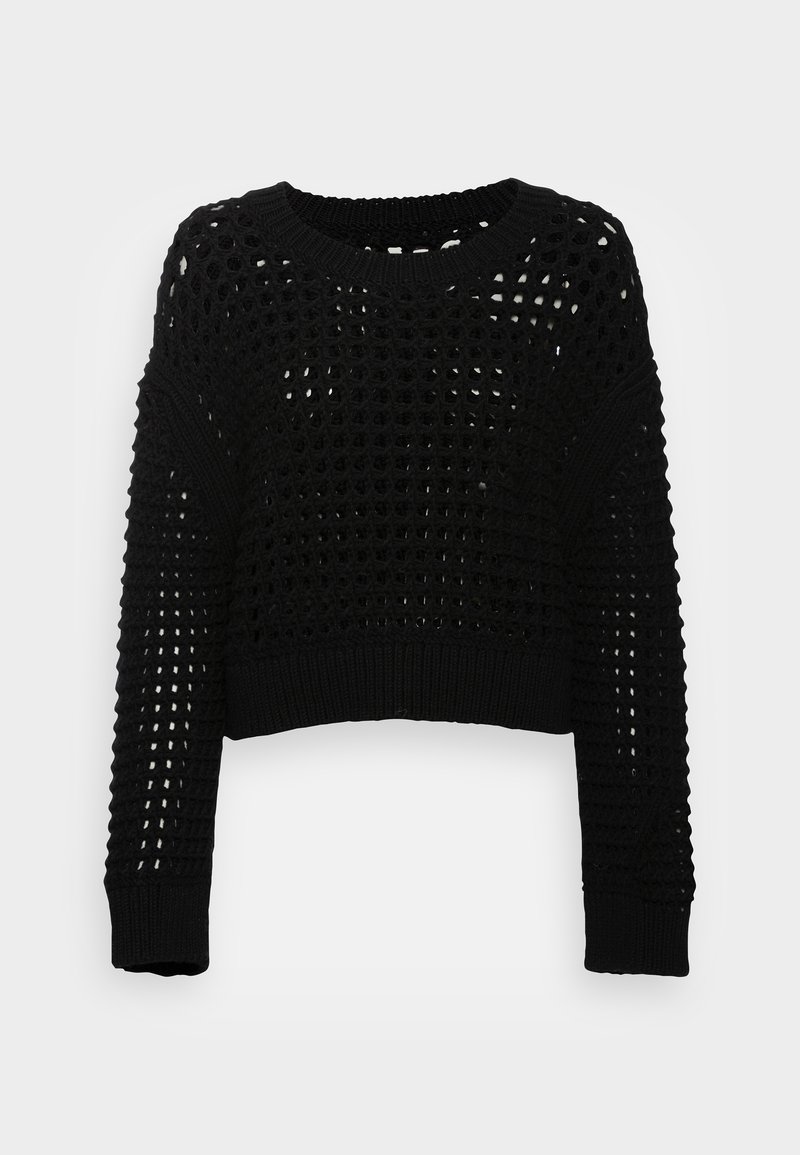 Marc O'Polo LONGSLEEVE CROPPED NET STRUCTURE - Jumper - black - Zalando