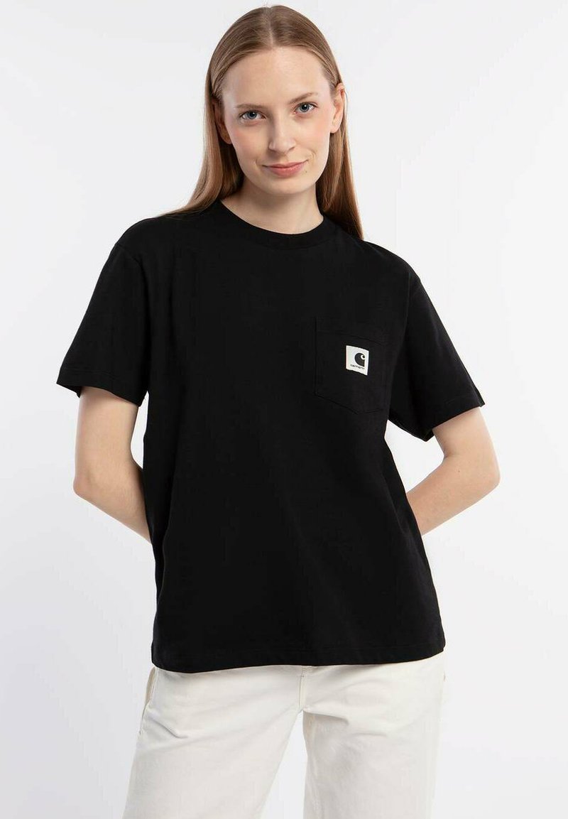 Carhartt WIP WSS POCKET - T-shirt print - czarny/zwart - Zalando.nl