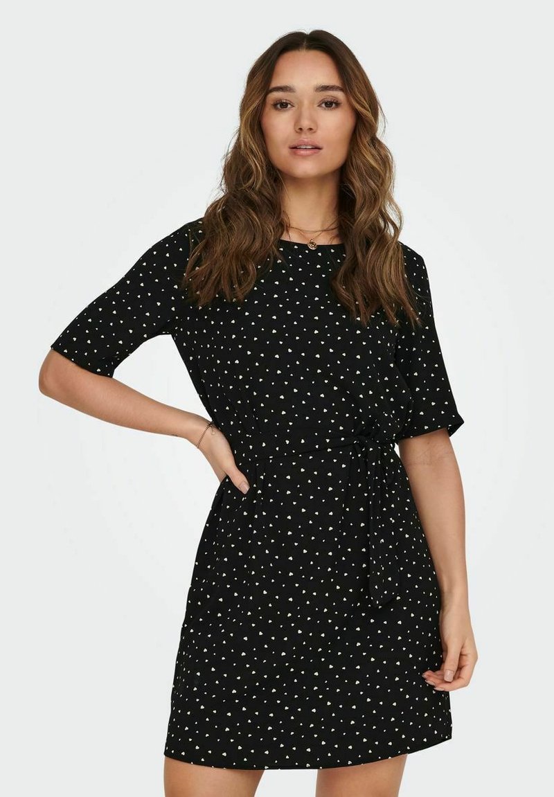 JDY JDYAMANDA 2/4 BELT WVN NOOS - Robe de jour - black/noir chiné ...