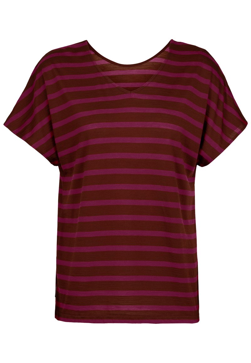 Icebreaker MERINO DRAYDEN REVERSIBLE - T-Shirt print - espresso cherry ...