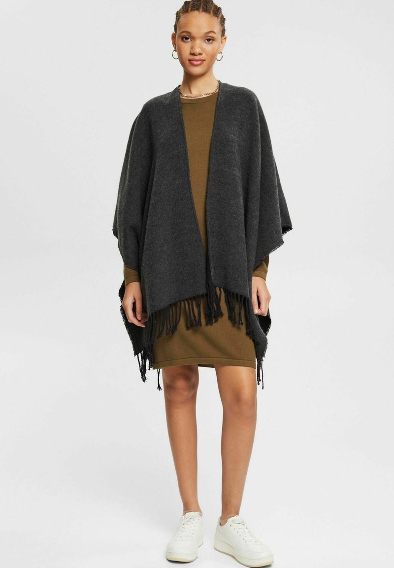 Esprit MIT FRANSEN - Cape - anthracite - Zalando.ie