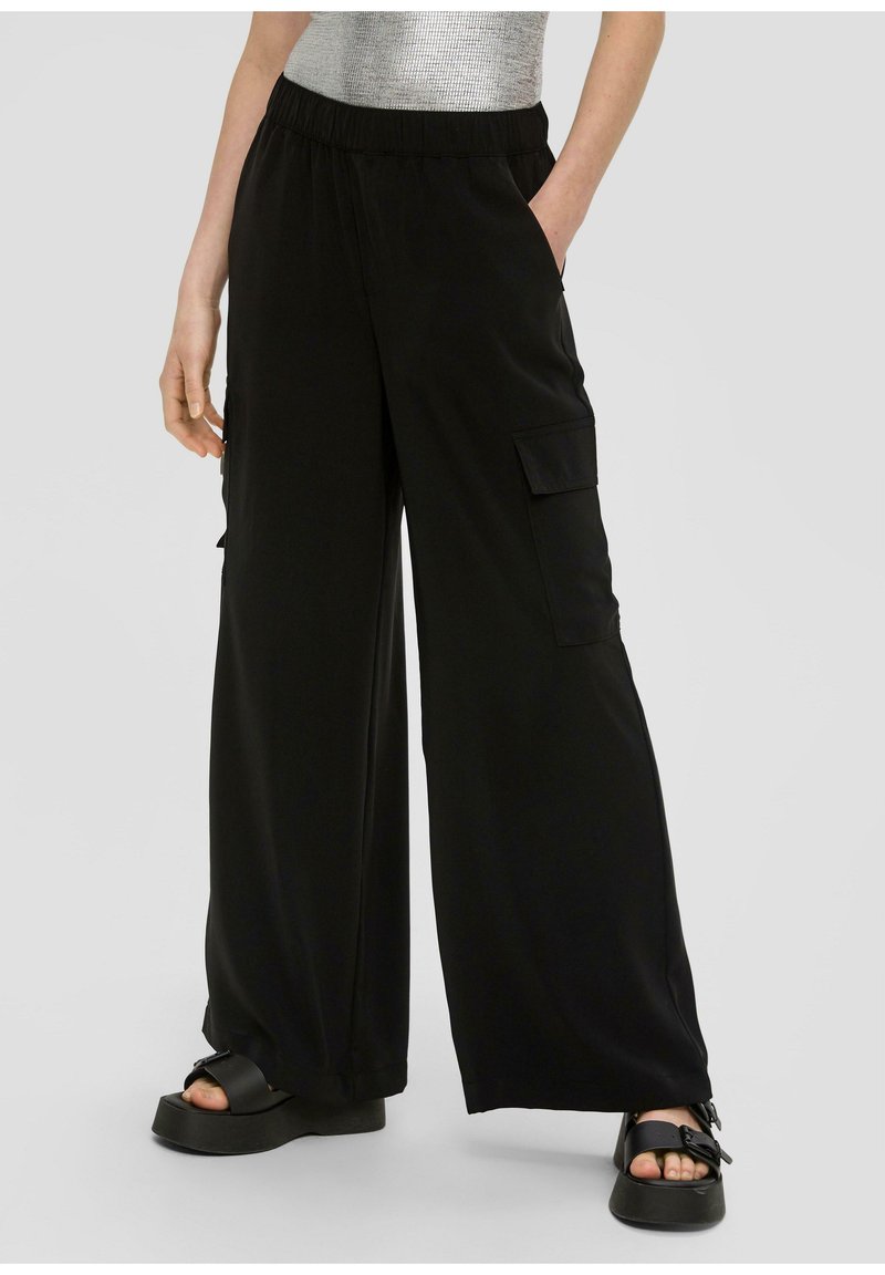 QS MIT WIDE LEG - Cargohose - schwarz - Zalando.at