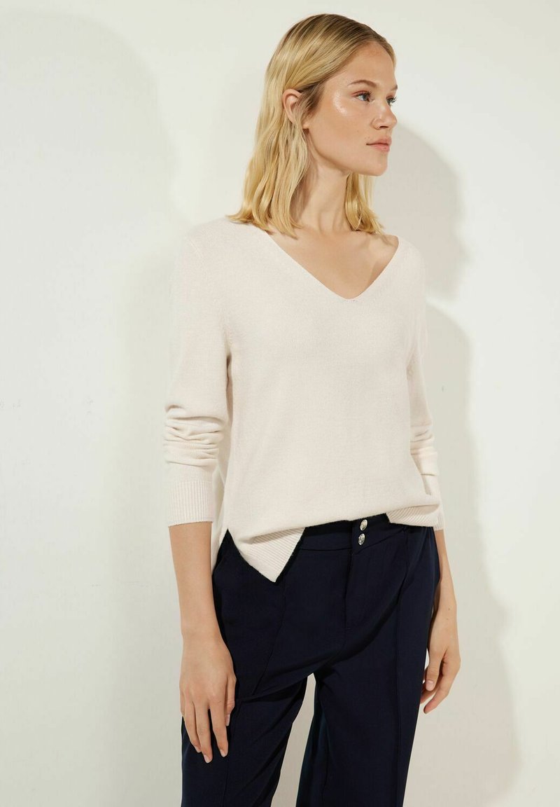 Street One MIT V-AUSSCHNITT - Pullover - weiß/blanc - ZALANDO.FR