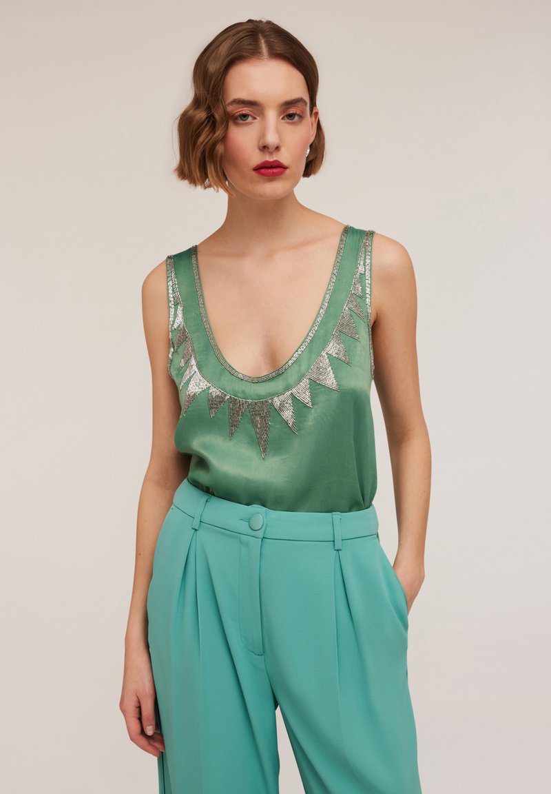 Motivi RICAMATO - Camicetta - verde - Zalando.it