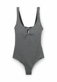Tezenis BASIC VICHY - Swimsuit - schwarz y stampa vichy bianco nero/dark red - Zalando