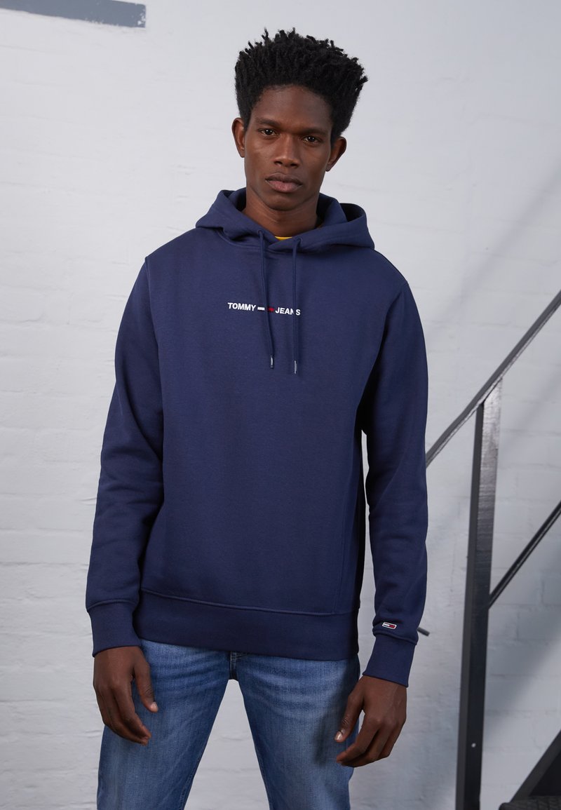Tommy Jeans LINEAR LOGO HOODIE - Sudadera - twilight navy/azul marino - Zalando.es
