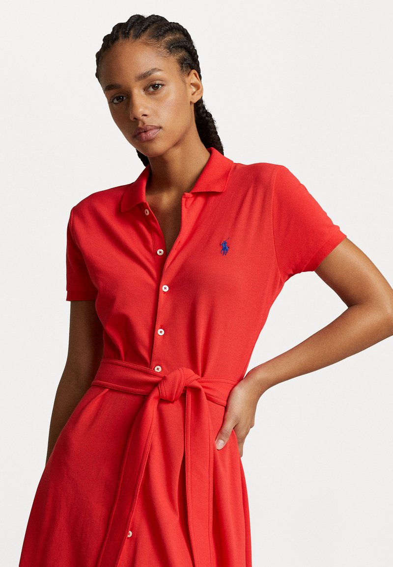 Polo Ralph Lauren SHORT SLEEVE DAY DRESS - Blusenkleid - bright hibiscus/rot - Zalando.at