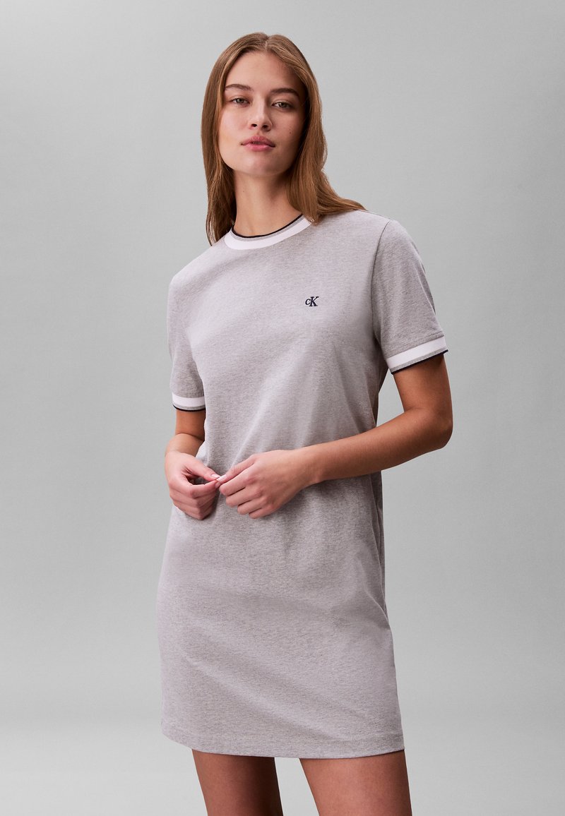 Calvin Klein Jeans SPORTY RINGER - Jerseyjurk - heroic grey heather ...