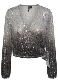 Pieces PCDELPHIA WRAP - Camicetta - magnet gradient silver sequins ...
