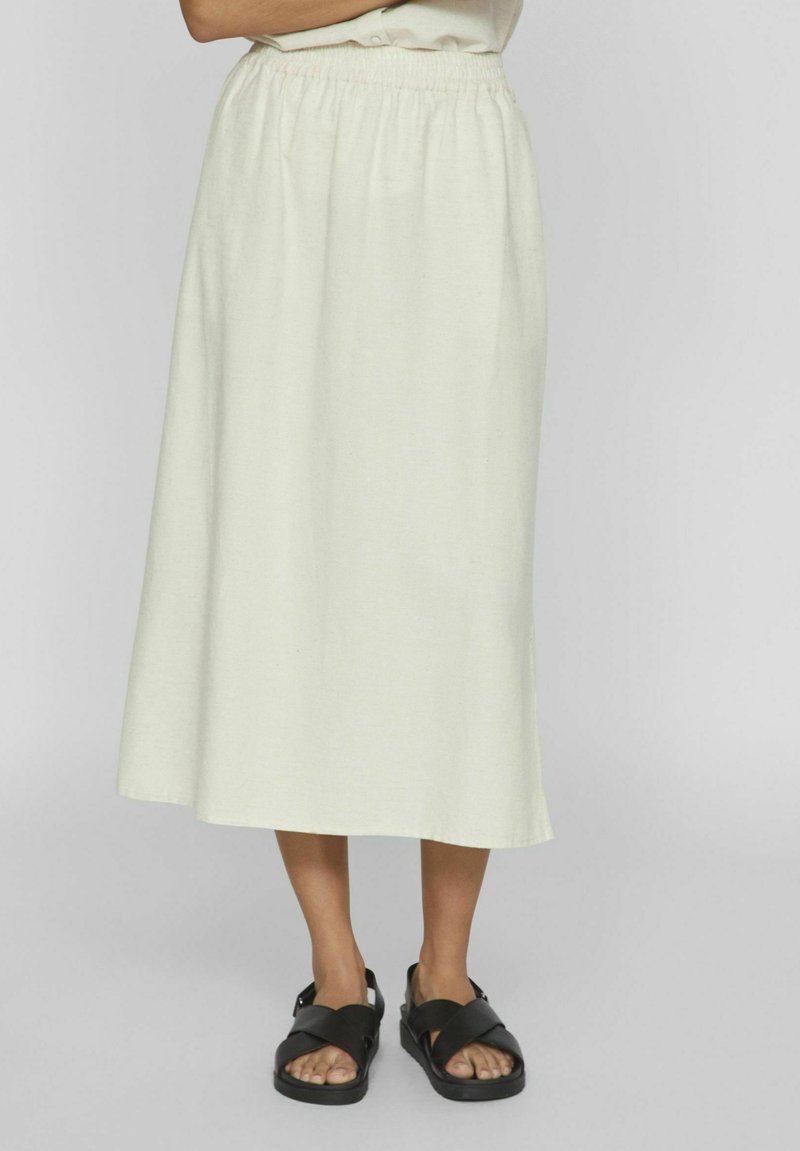 VILA HIGH WAIST - Jupe trapèze - super light natural melan/beige - ZALANDO.FR
