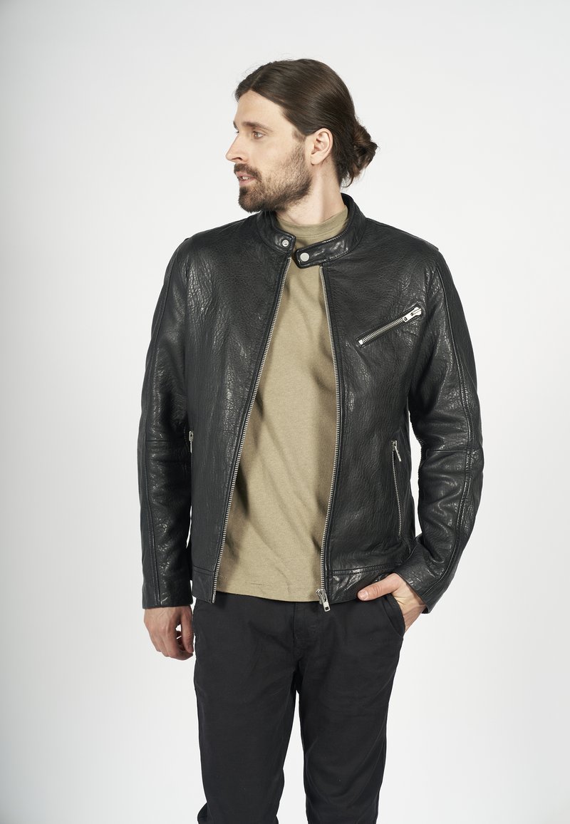 Freaky Nation HANNES - Kurtka skórzana/czarny - Zalando.pl