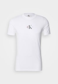 Calvin Klein Jeans MONOLOGO GRAPHIC SLIM TEE - T-shirt med print - bright white/vit - Zalando.se