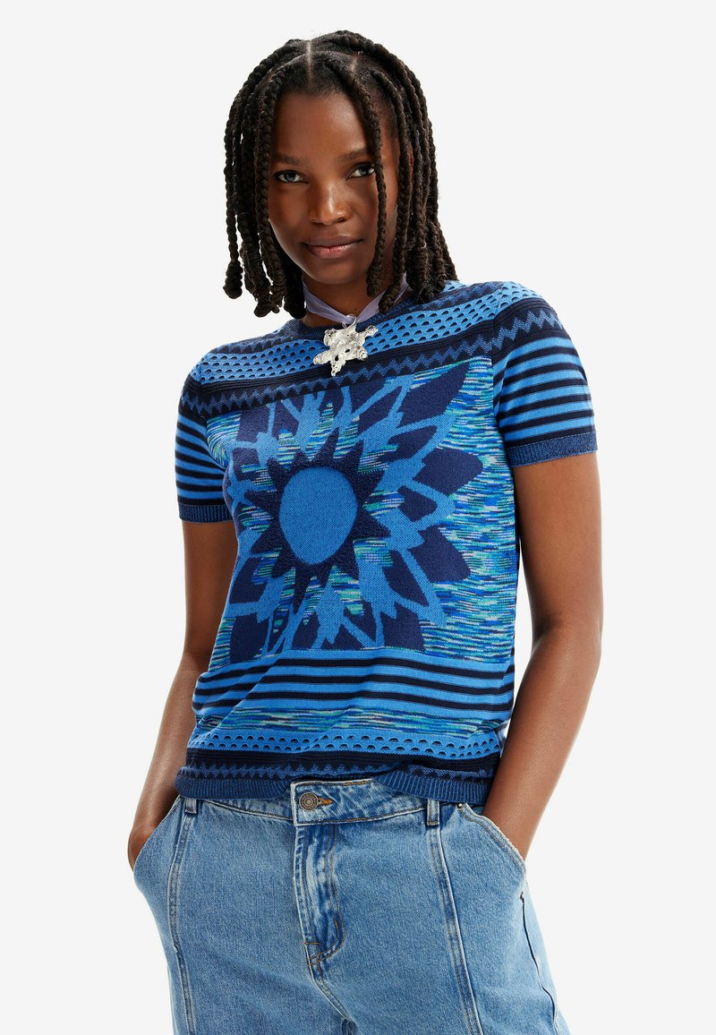 Desigual FLOWER - T-shirts print - blue/blå - Zalando.dk