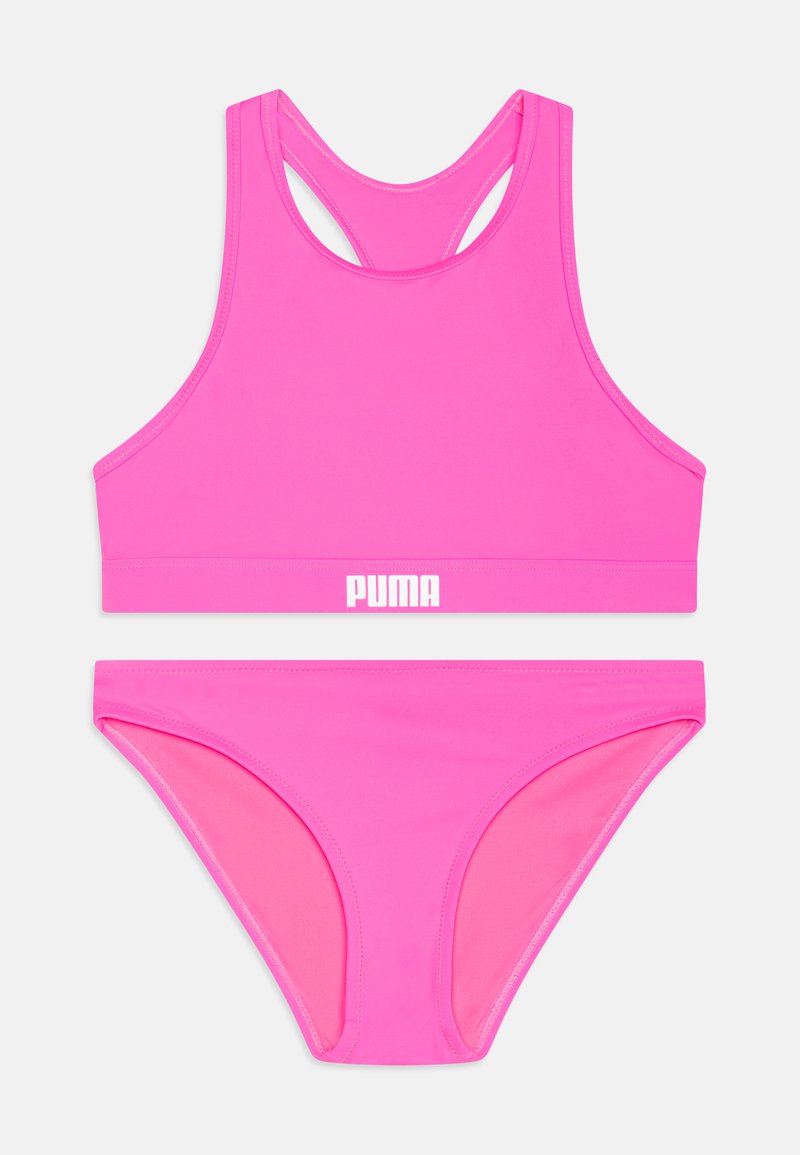 Puma SWIM GIRLS RACERBACK - Bikini - fluo pink/donkerroze - Zalando.nl