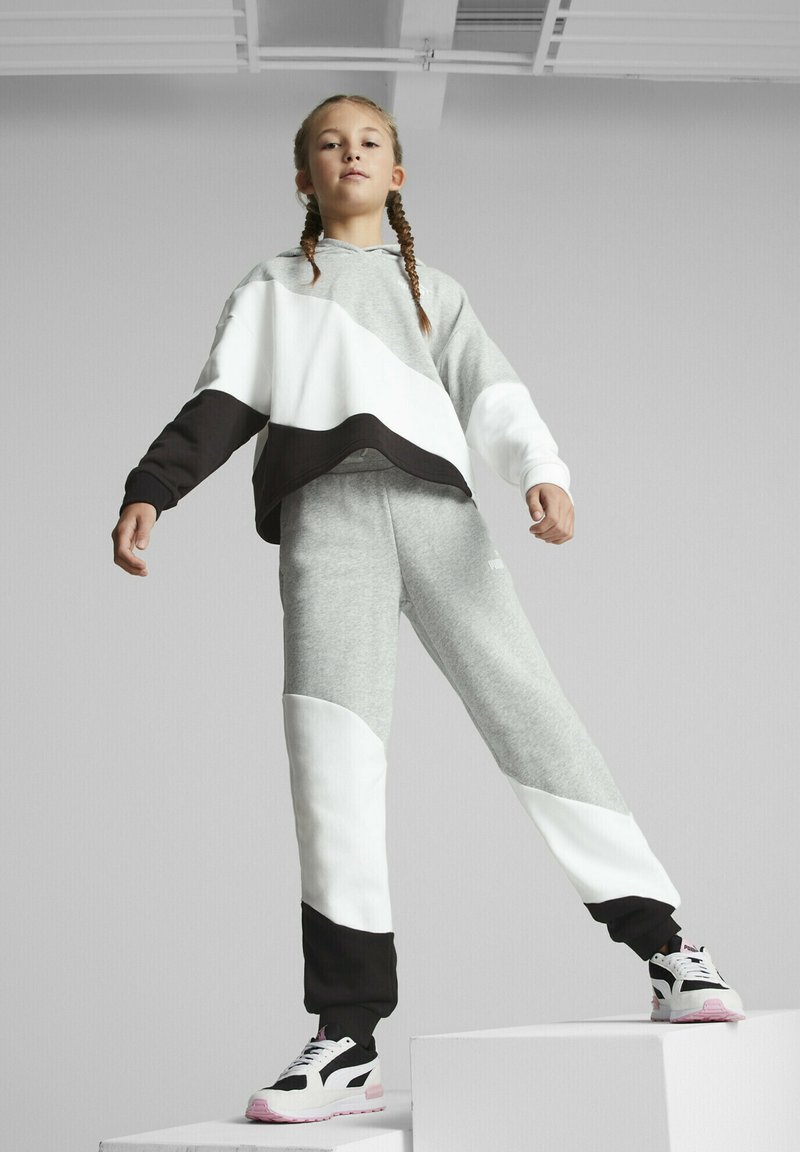 Puma POWER CAT - Pantalones deportivos - light gray heather/gris ...