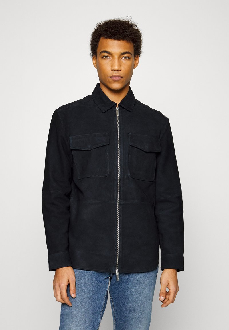 Selected Homme SLHFORAN OVERSHIRT - Lederjacke - sky captain/dunkelblau ...