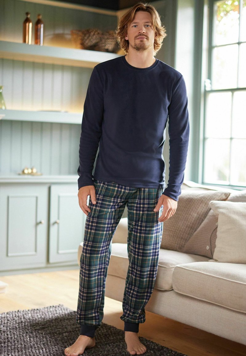 Next THERMAL SET - Nattøj sæt - black green check/sort - Zalando.dk