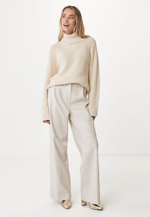 comma MIT ZOPFMUSTER-DETAIL - Strickpullover - helles beige/beige-meliert - Zalando.de