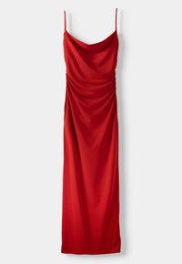 Bershka DRAPED - Robe longue - red/rouge - ZALANDO.BE