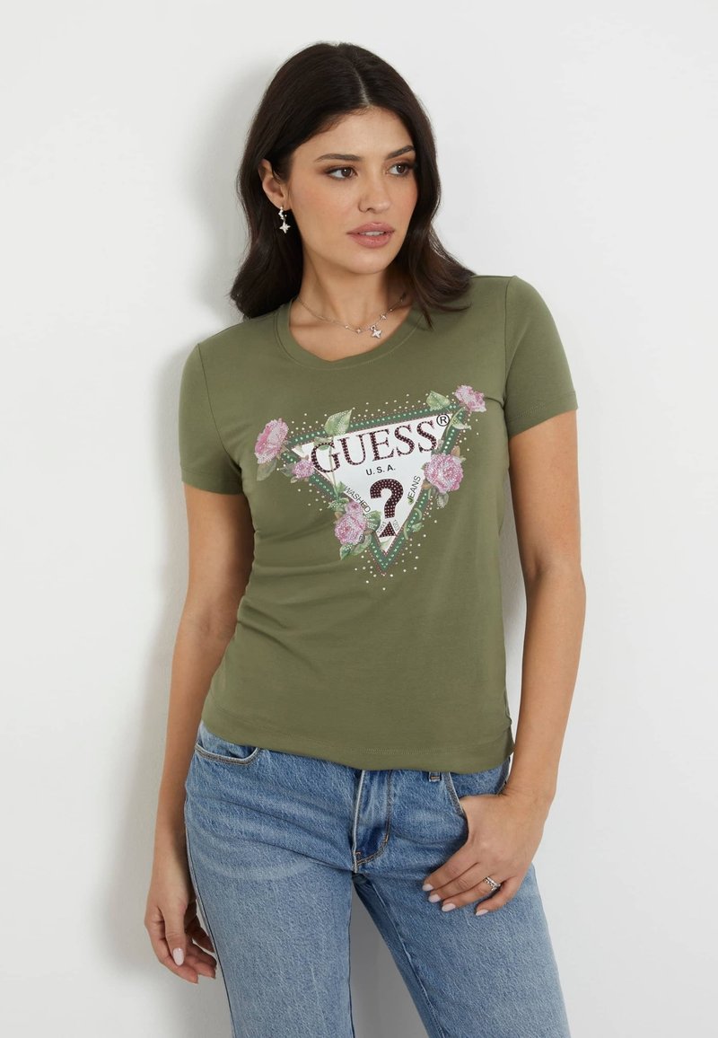Guess T-Shirt print - olivgrün/oliv - Zalando.at