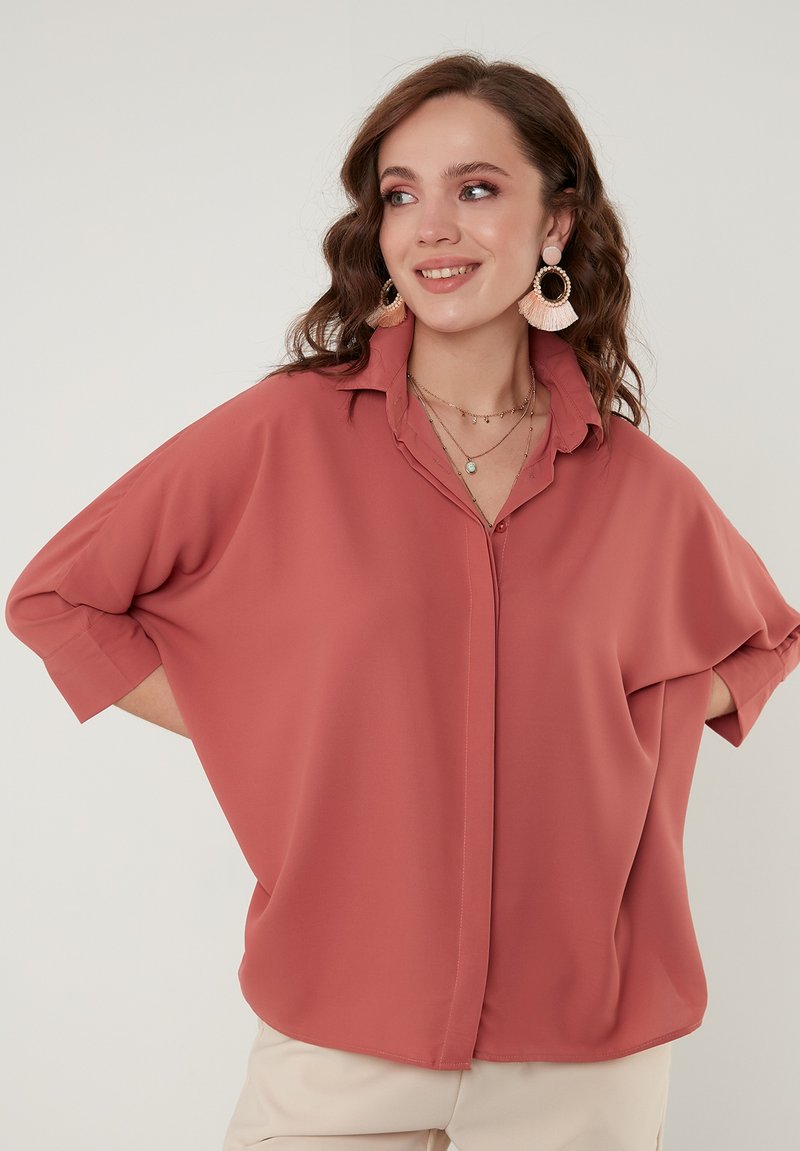 LELA OVERSIZED - Hemdbluse - dusty rose color/pink - Zalando.de
