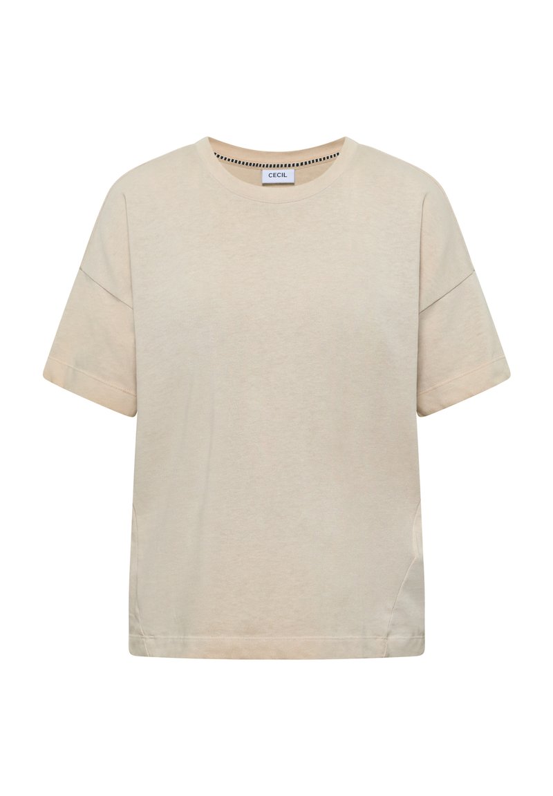 Cecil GARMENT DYE - Basic T-shirt - beige - Zalando