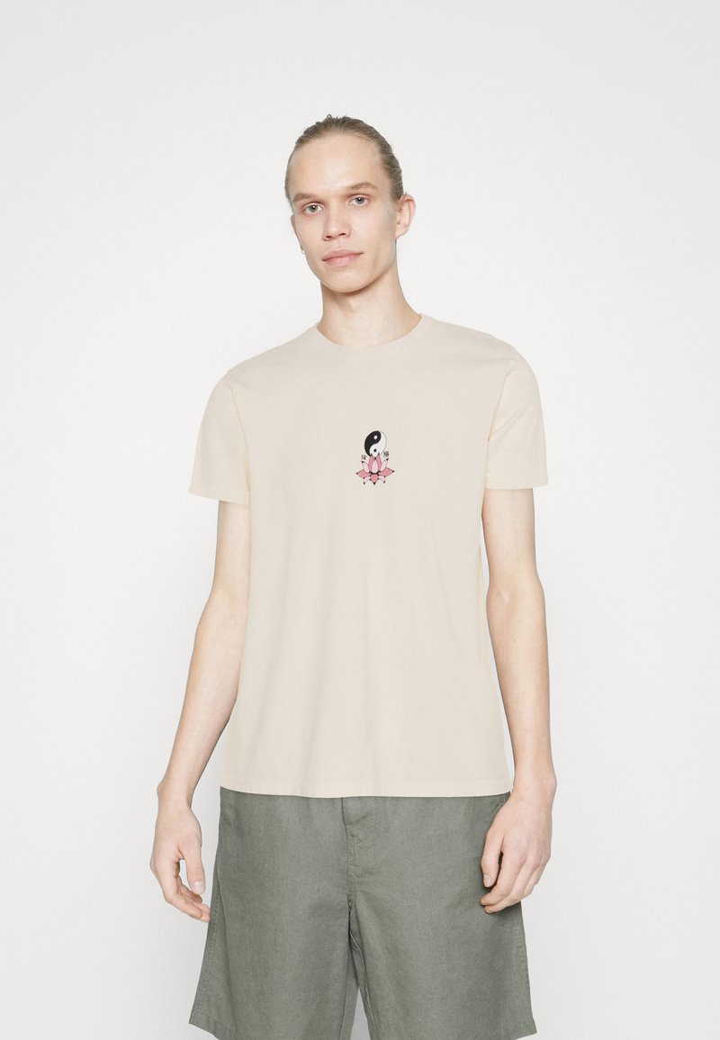 Kaotiko WASHED LOTUS YING YANG UNISEX - T-shirts print - ivory/offwhite ...