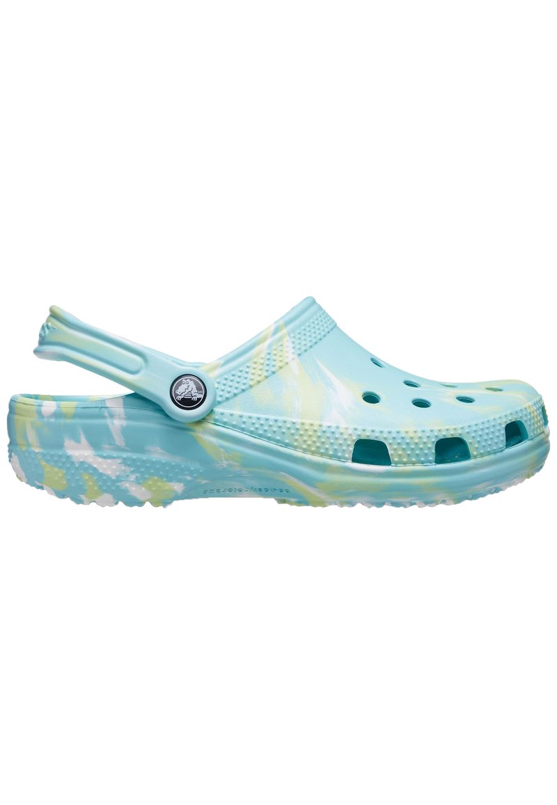 Crocs CLASSIC MARBLED - Muiltjes - pure water multi/lichtblauw ...