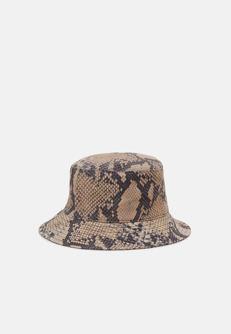 STUDIO ID SNAKESKIN PRINT BUCKET HAT - Müts - black/brown/hajutatud ...