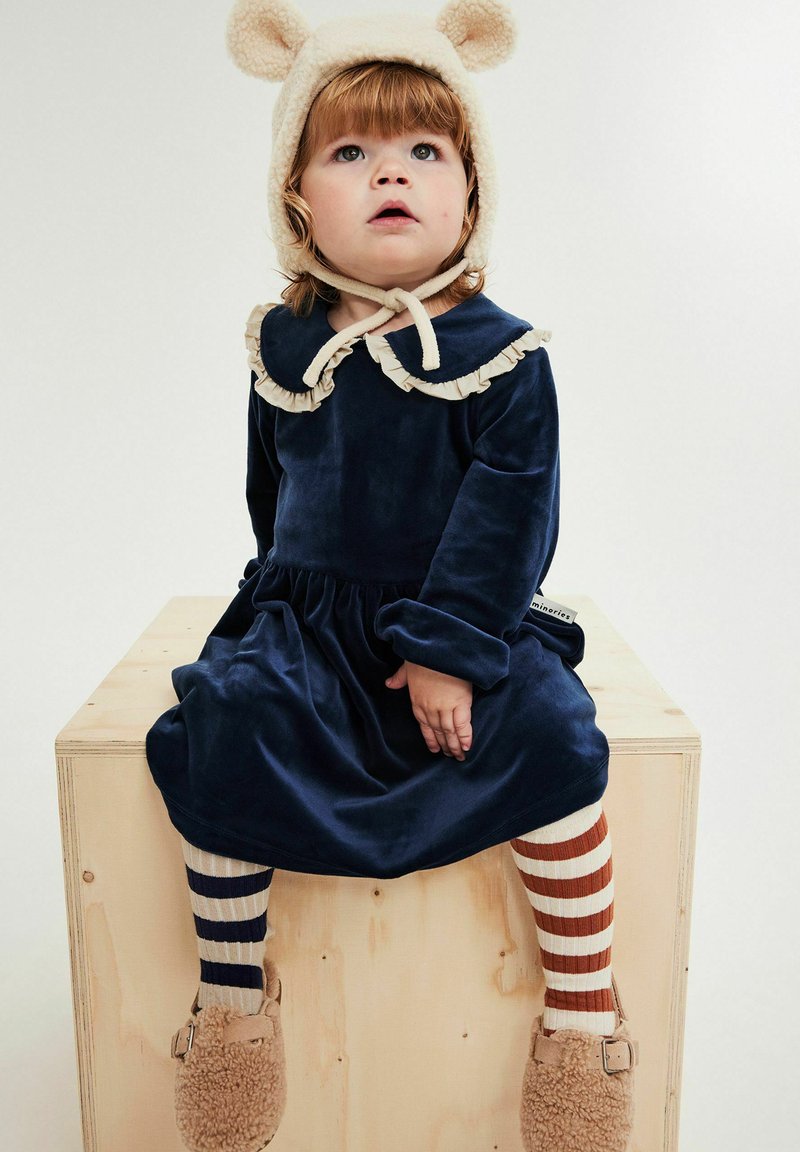 Minories WITH FRILLED COLLAR - Freizeitkleid - dark blue/dunkelblau ...