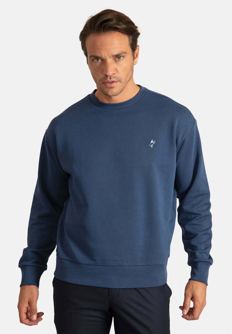 Jacey Quinn HALF OVERSIZE SWEATSHIRT - Sweatshirt - indigo/blau ...