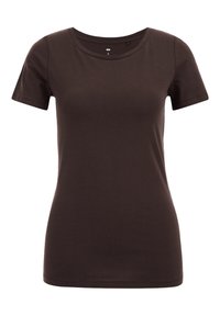WE Fashion T-Shirt basic - brown/dunkelbraun - Zalando.de