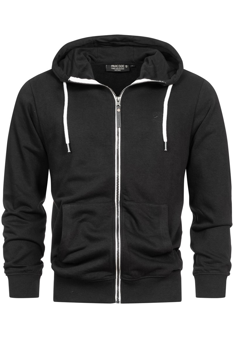 INDICODE JEANS Sweater met rits - black/zwart - Zalando.nl