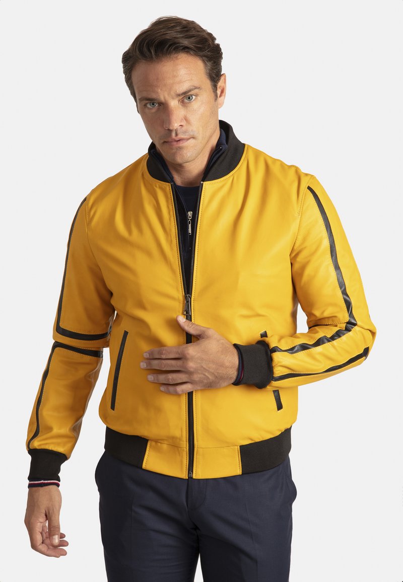 Williot COLLAGE TYPE LEATHER - Leren jas - yellow/geel - Zalando.nl