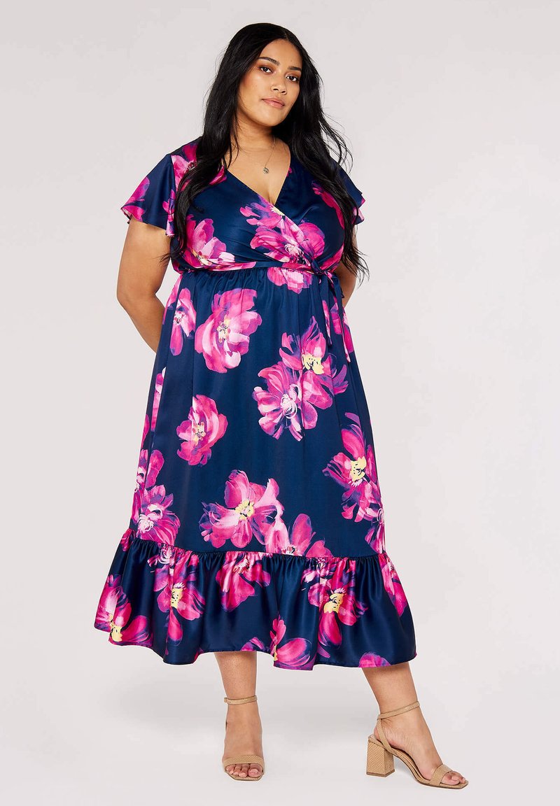 Apricot CURVE FLORAL WRAP - Robe de jour - navy/bleu marine - ZALANDO.FR