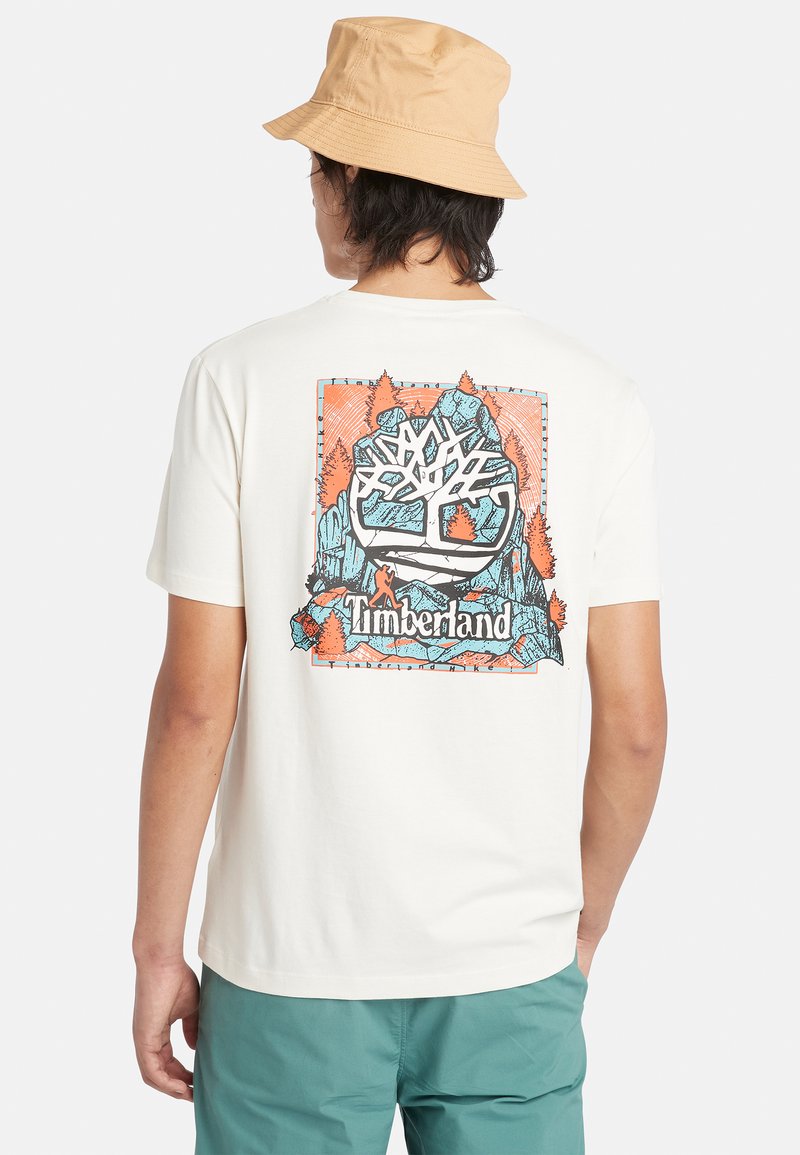 Timberland BACK GRAPHIC SHORT SLEEVE - Print T-shirt - vintage white ...